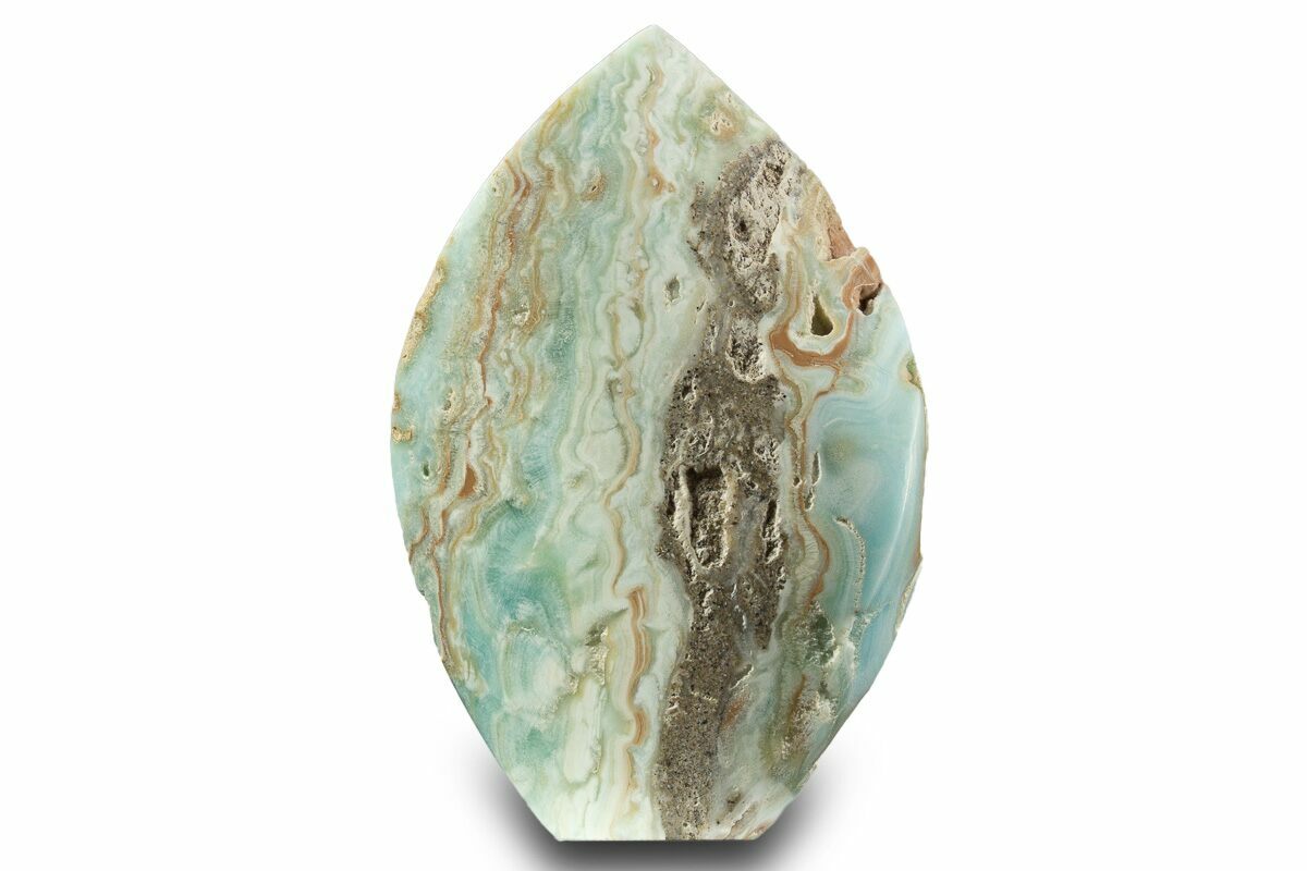 4" Polished Blue Caribbean Calcite Flame - Pakistan (#323332) For Sale ...