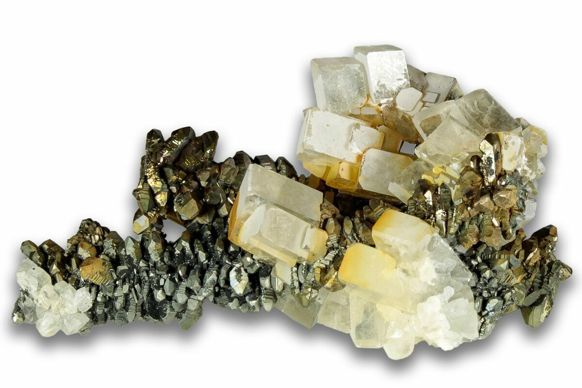 2.35" Iridescent Marcasite Stalactite with Barite - Linwood Mine, Iowa ...