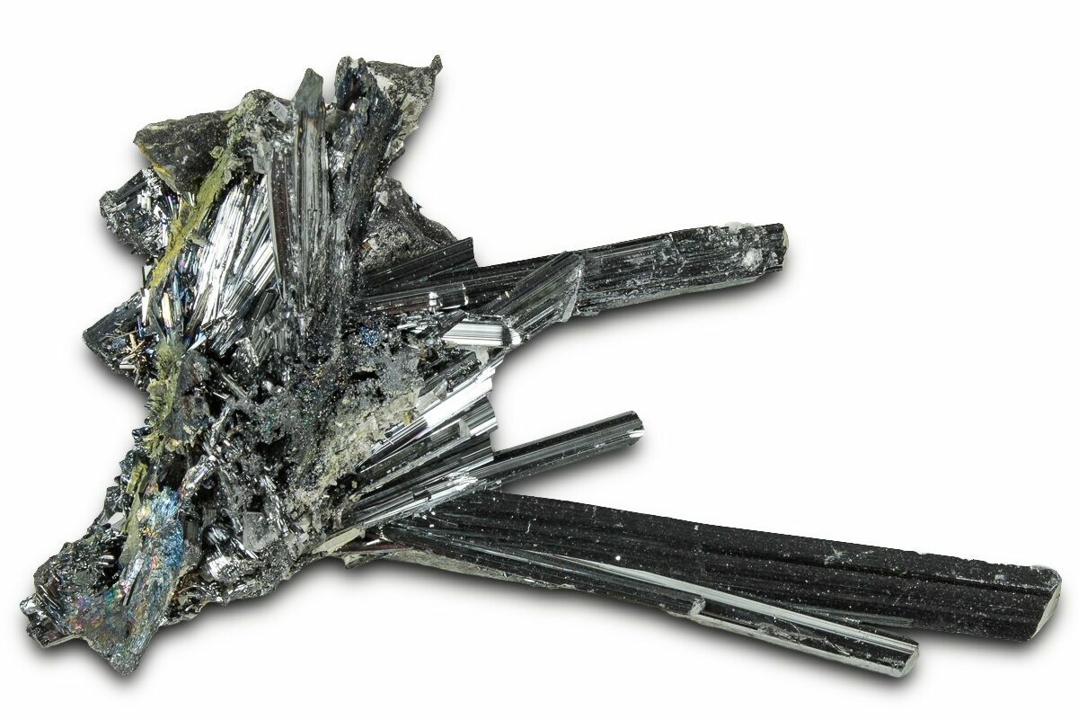 2.8" Very Lustrous Metallic Stibnite Crystals - Jiangxi, China (#326629 ...