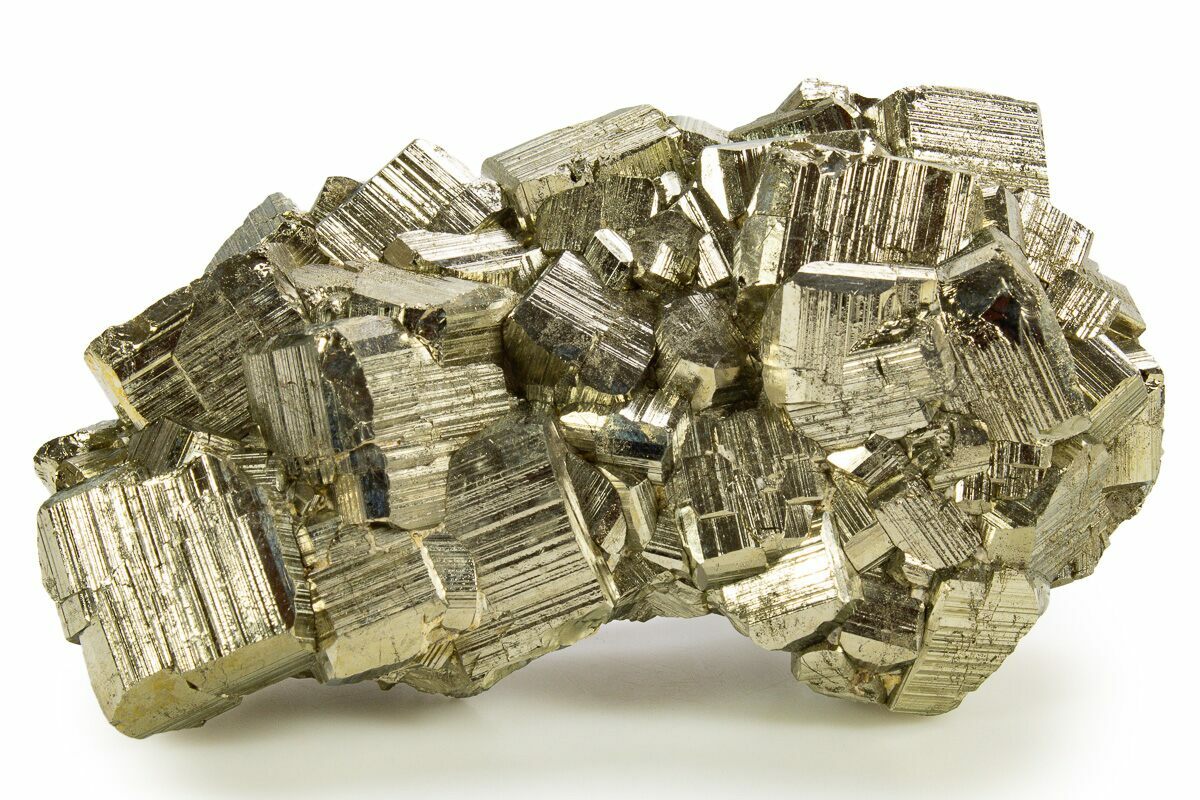 3.9" Gleaming Striated Pyrite Crystal Cluster - Peru (#329315) For Sale ...