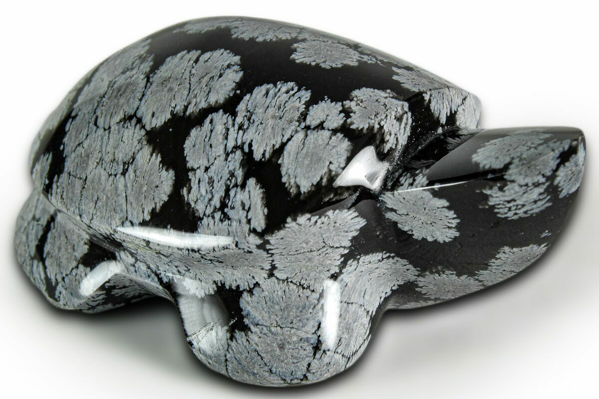 2.4" Polished Snowflake Obsidian Turtle - California (#331610) For Sale ...