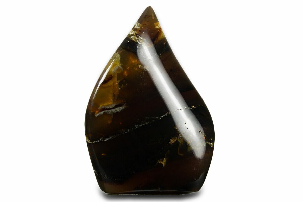 3" Polished Indonesian Blue Amber Flame (#338003) For Sale - FossilEra.com