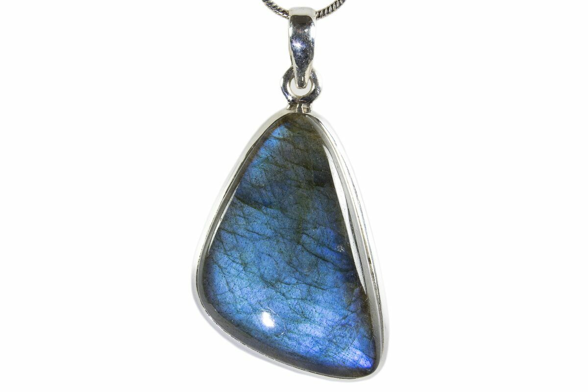 1.45" Brilliant Blue Labradorite Pendant with Chain (#339676) For Sale ...