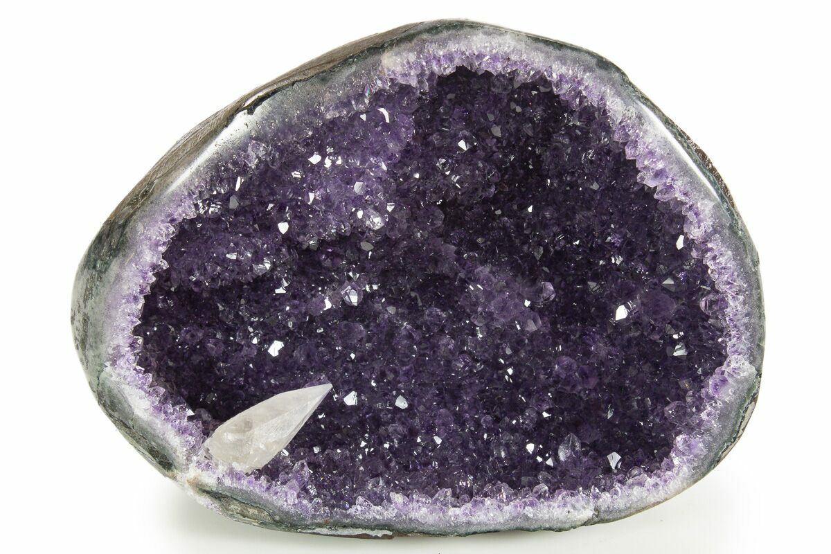 6" Sparkly Deep-Purple Amethyst Geode with Calcite - Uruguay (#342713 ...